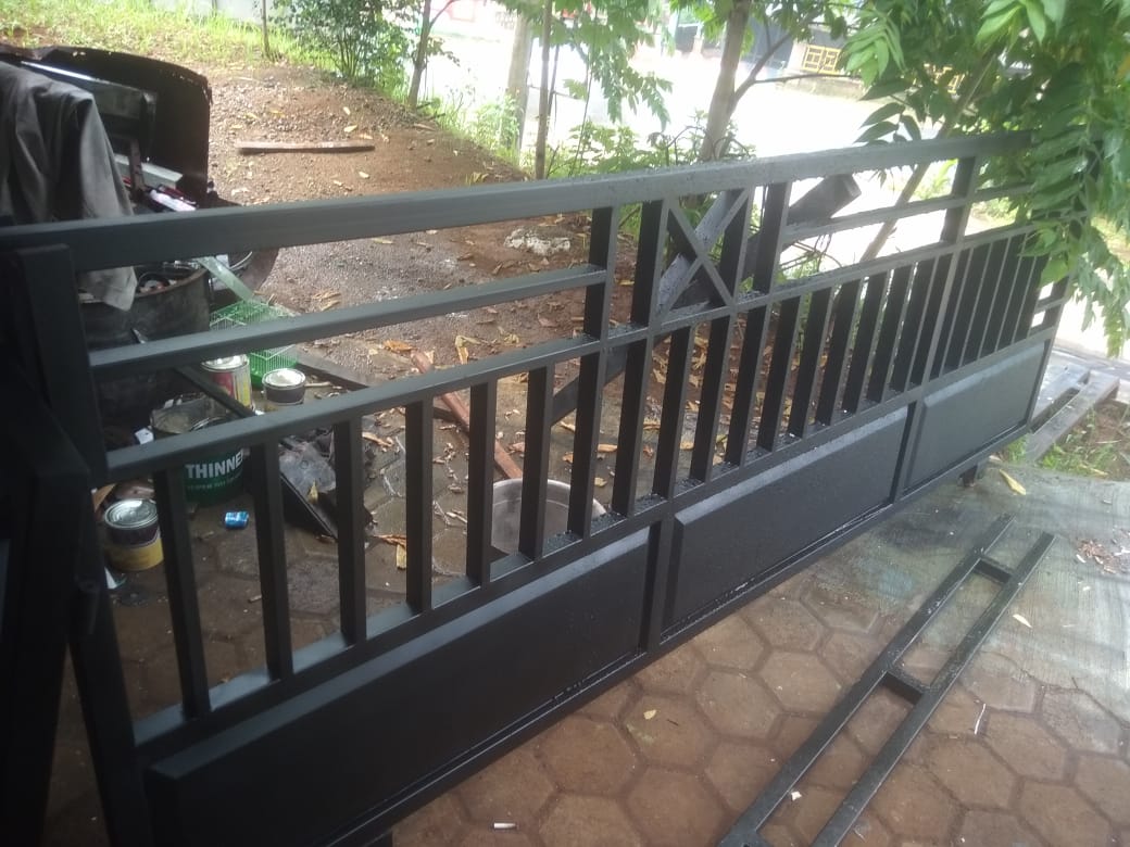 Pagar Besi Dorong Lipat Minimalis Klaten | Baja Marga Wonogiri